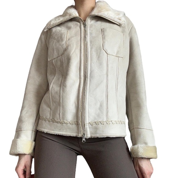 Jackets & Coats | Afghan Jacket Faux Fur Collar Y2k Vintage Suede ...